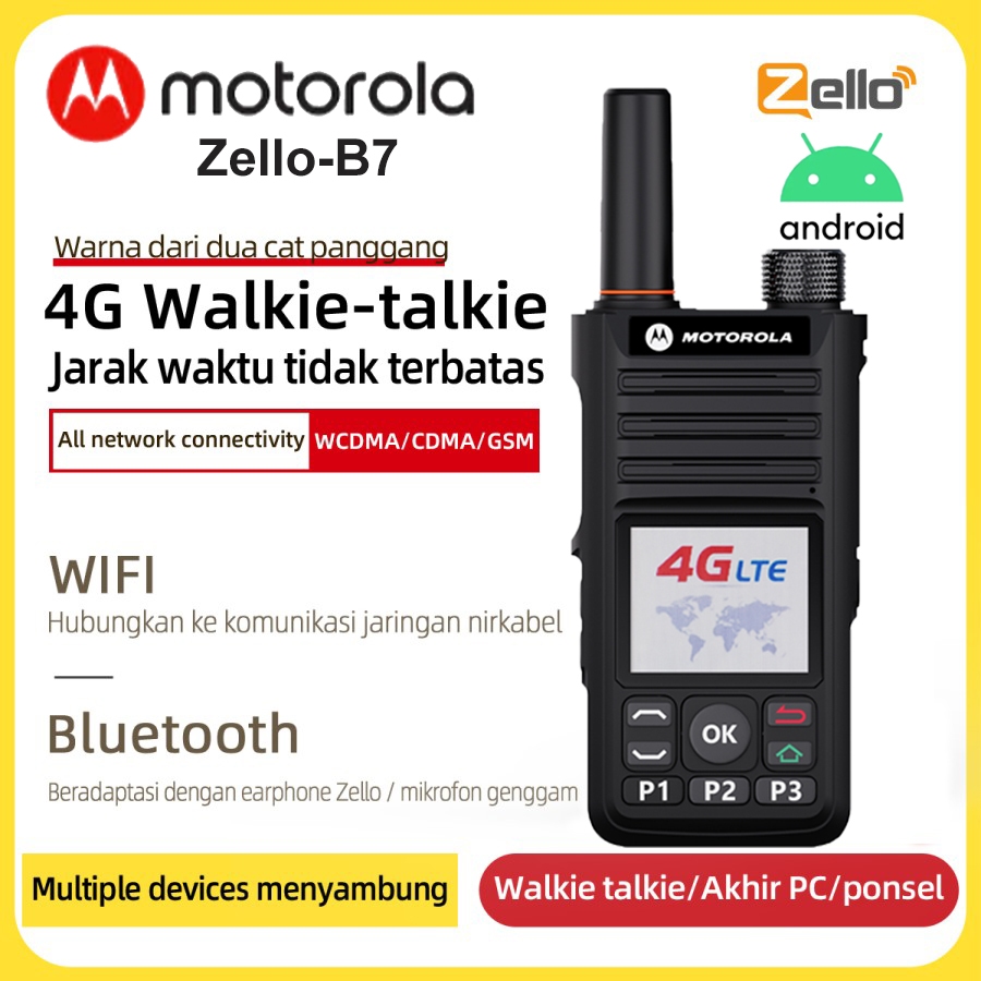 Jual HT Zello Android Walkie Talkie 4G Motorola B7 WIFI/Bluetooth POC ...