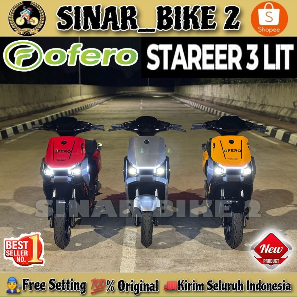 Jual Sepeda Listrik OFERO STAREER 3 LIT LITHIUM 1000 Watt Electric E Bike | Shopee Indonesia