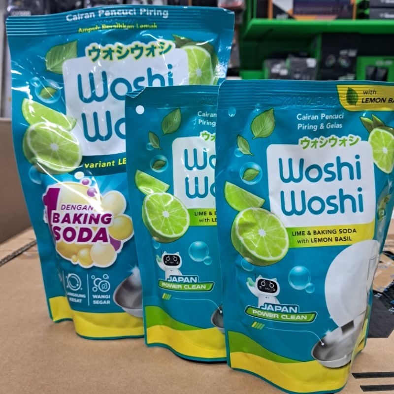 Jual Woshi Woshi Sabun Cuci Piring Lime & Baking Soda with Lemon Basil 600 ml 200 ml | Shopee ...
