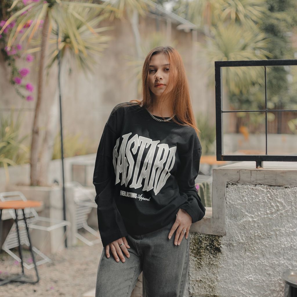 Jual Longsleeve Boxy "Bad-Jinkan" Black By: Everlasting Apparel ...