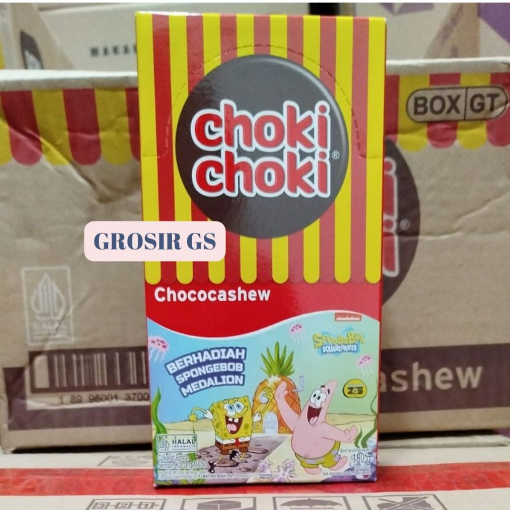 Jual 1 BOX ISI 20 PCS CHOKI CHOKI CHOCOCASHEW CHOKI CASHEW PASTA COKLAT ...