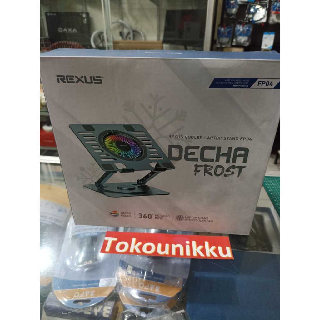 Jual Laptop Stand REXUS 360derajat with Cooling Fan Alumunium 17" DECHA ...