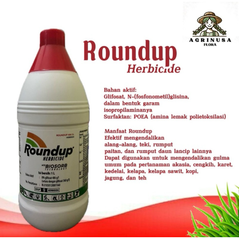 Jual Roundup 480SL 1L (Herbisida pembasmi rumput) | Shopee Indonesia