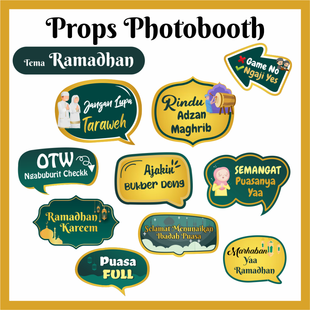 Jual ISI 10 !!! Props Photobooth Properti akesoris photo Tema ramadhan ...