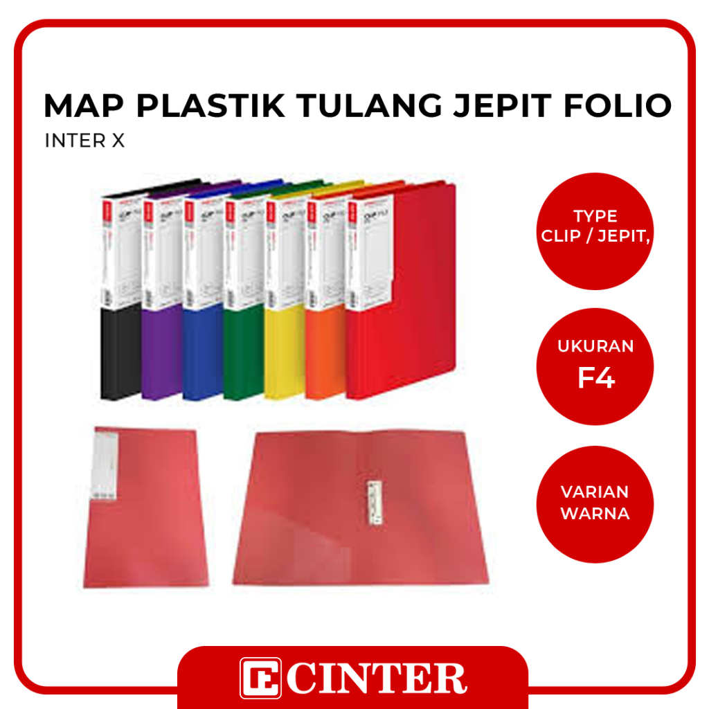 Jual INTER X - MAP PLASTIK JEPIT FOLIO / CLIP FILE CFX-100 F4 | Shopee Indonesia