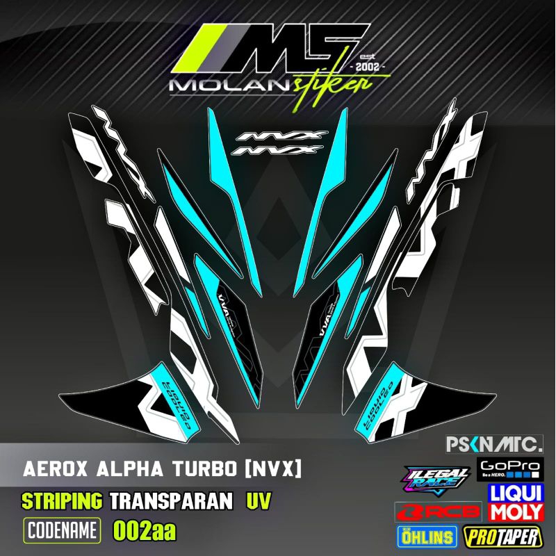 Jual Decal Sticker Striping Variasi Transparan Uv All New Aerox Alpha ...