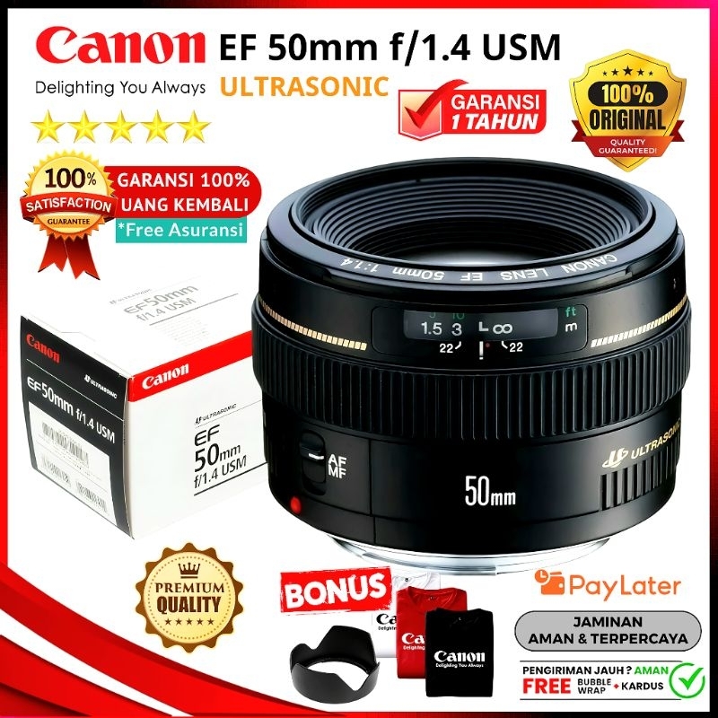 Jual Lensa Fix Canon EF 50mm f/1.4 USM ULTRASONIC for Canon DSLR APSC ...