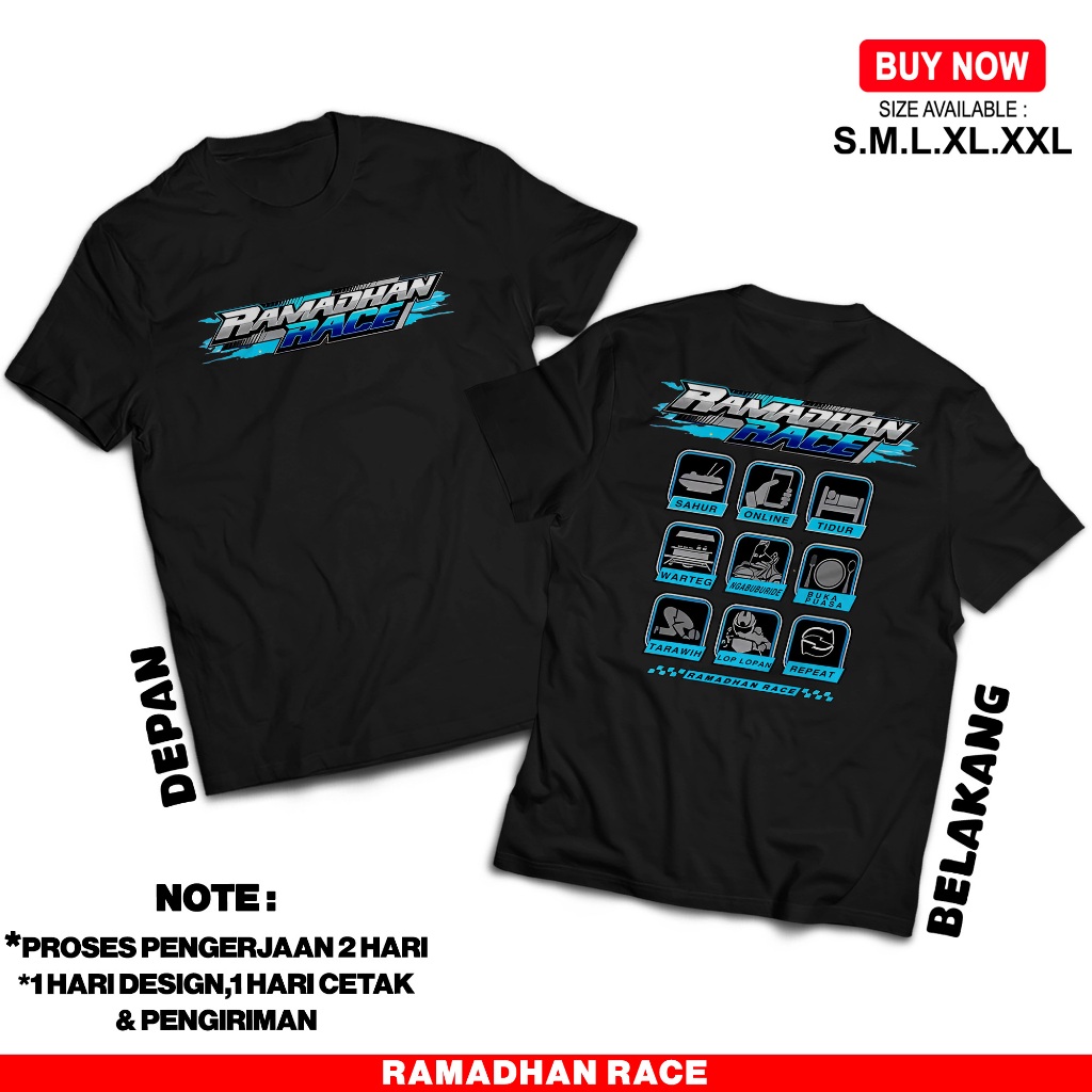 Jual Kaos Ramadhan Race Biru V2 - Baju Ramadhan Race - Nyaman dan adem ...