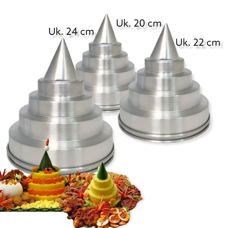 Jual RB Cetakan tumpeng susun besar Loyang nasi kuning ukuran 20,22,24 ...