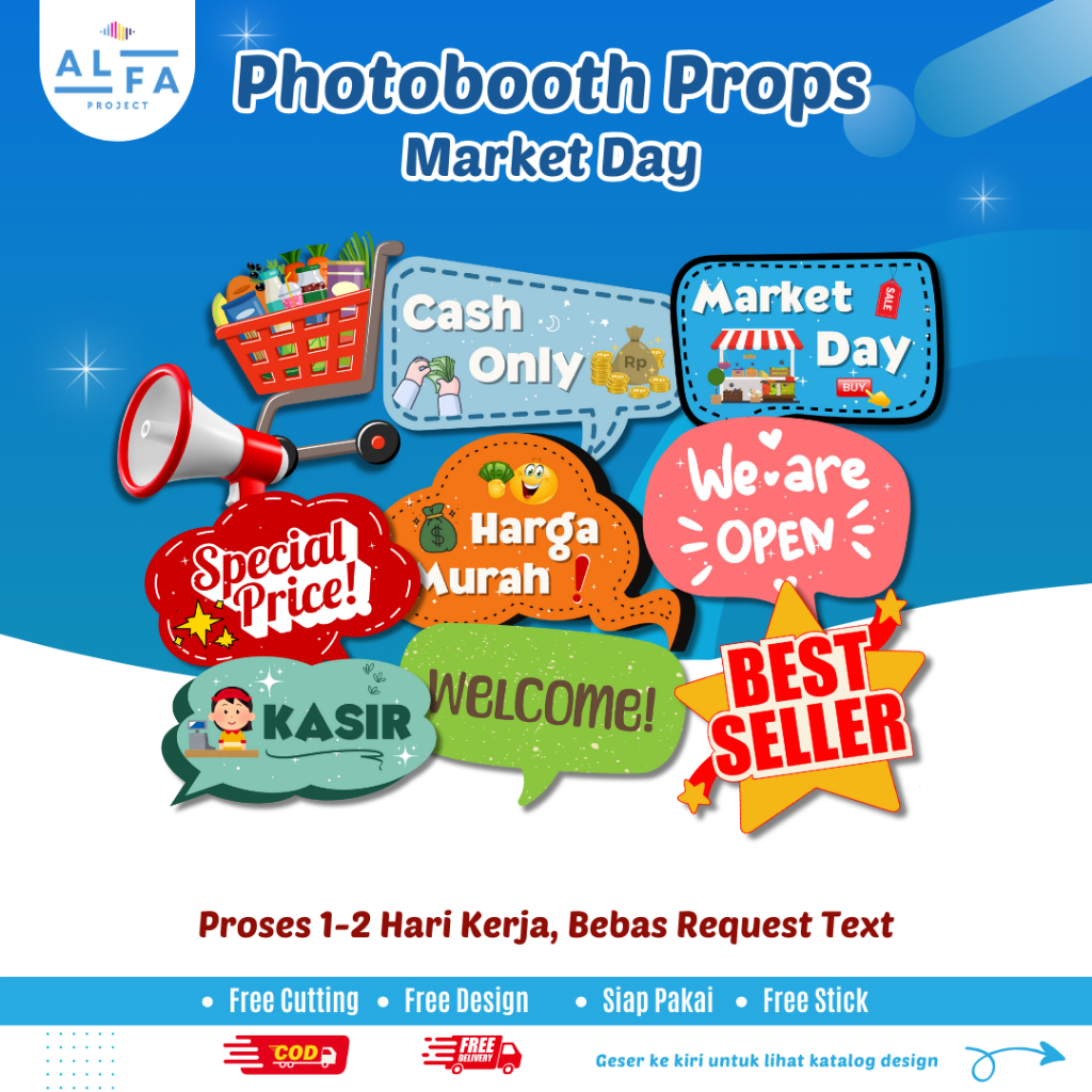 Jual D91 Photoboth Props Market Day Custom | Acc Photobooth props ...