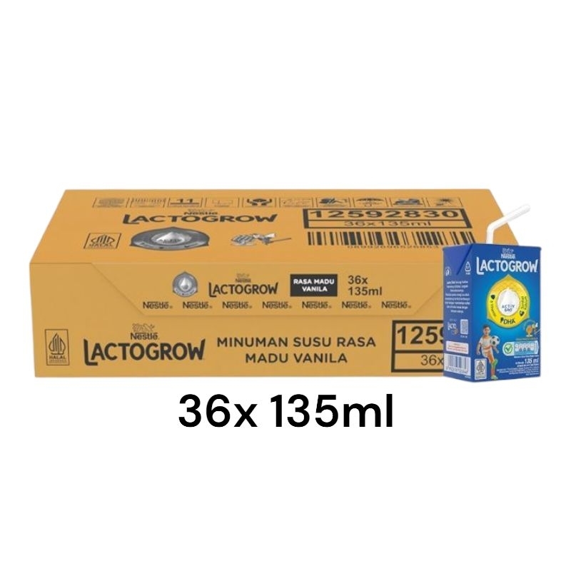 Jual 1 karton lactogrow susu UHT madu vanila 135ml x 36pcs | Shopee ...