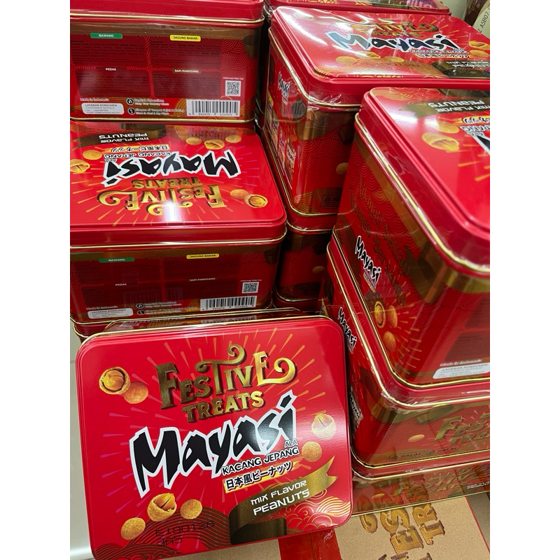 Jual Mayasi Festive Treats kaleng mix flavour peanut kacang 140Gr ...