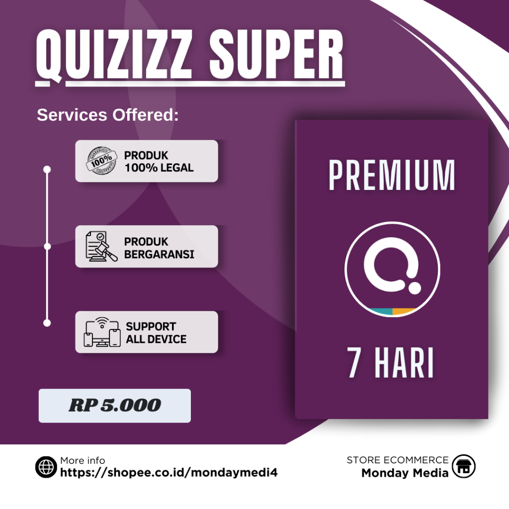 Jual Quizizz Super Premium 7 Hari Private (Untuk 500 Partisipan ...