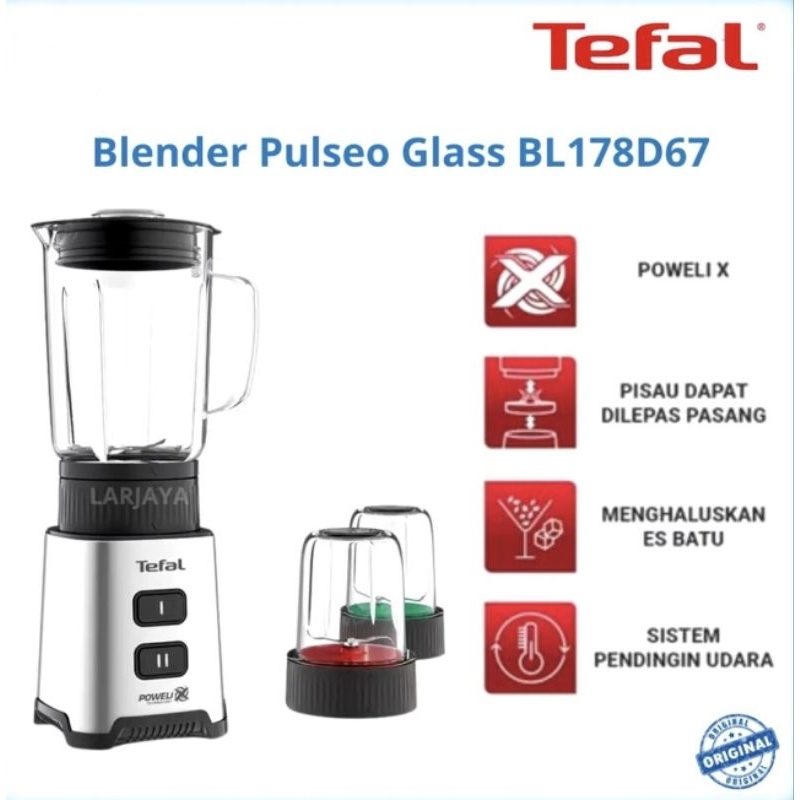 Jual TEFAL Blender Pulseo Glass BL178D67 Low Watt | Shopee Indonesia