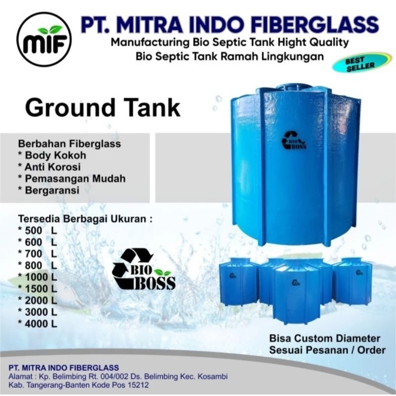 Jual Ground Tank.Ground Water Tank.GWT 1500 Liter.Biomif,Bioboss ...