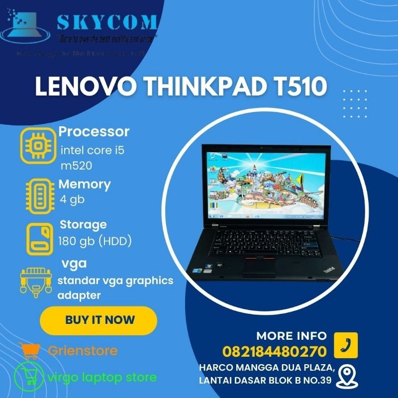 Jual LENOVO THINKPAD T510 INTEL CORE I5 M520 RAM 4GB HDD 180GB | Shopee ...