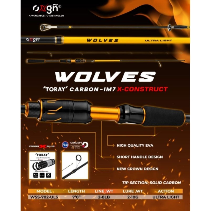Jual Rod SPINNING OXGN WOLVES 702ULS / 210cm (Line Test 2-8lbs ...