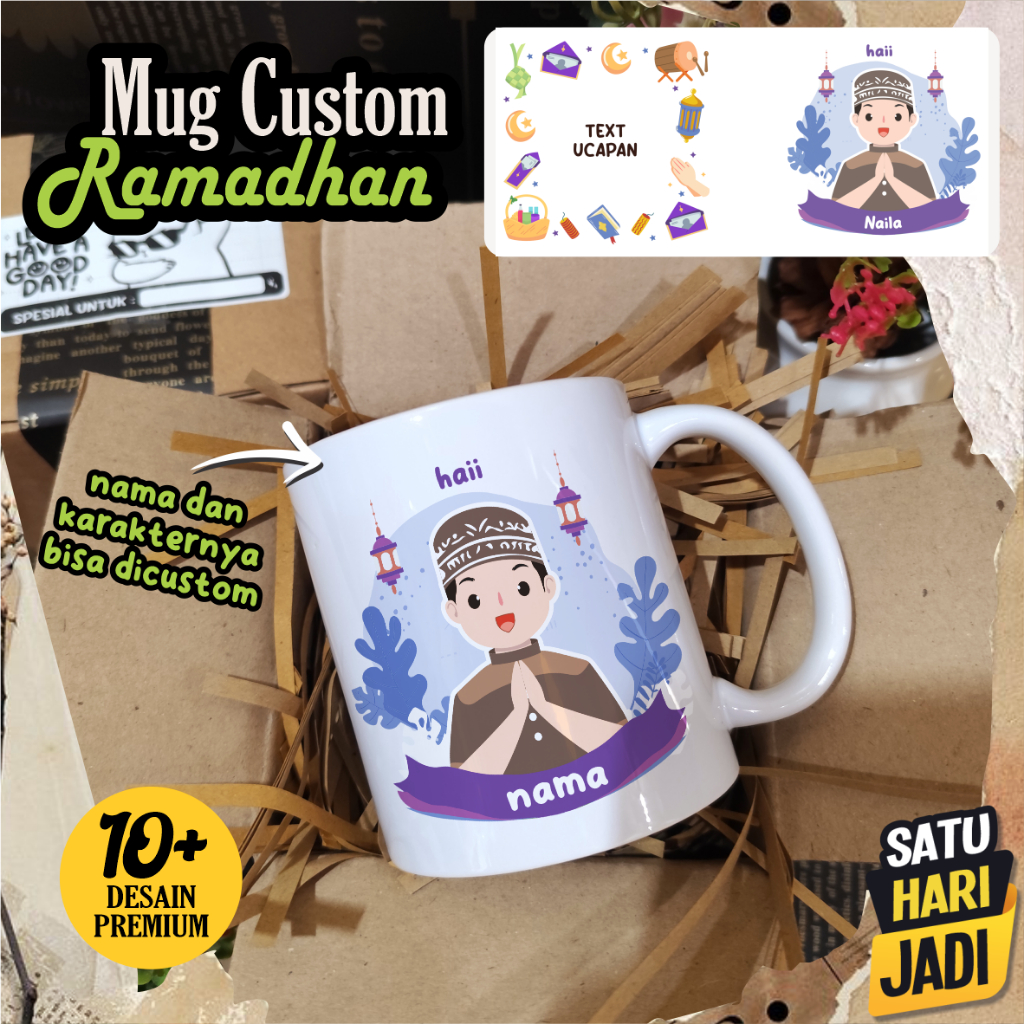 Jual Hampers Gelas Mug Lebaran Idul Fitri Custom untuk Anak Teman ...