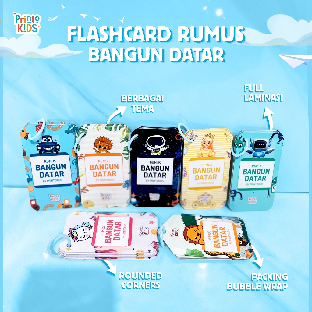 Jual PrintoKids - Flash Card Tabel Rumus Bangun Datar Kartu Bermain ...