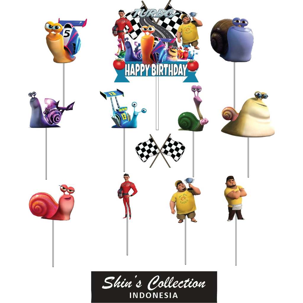 Jual Cake topper Siput Keong Turbo Disney Animasi | Shopee Indonesia