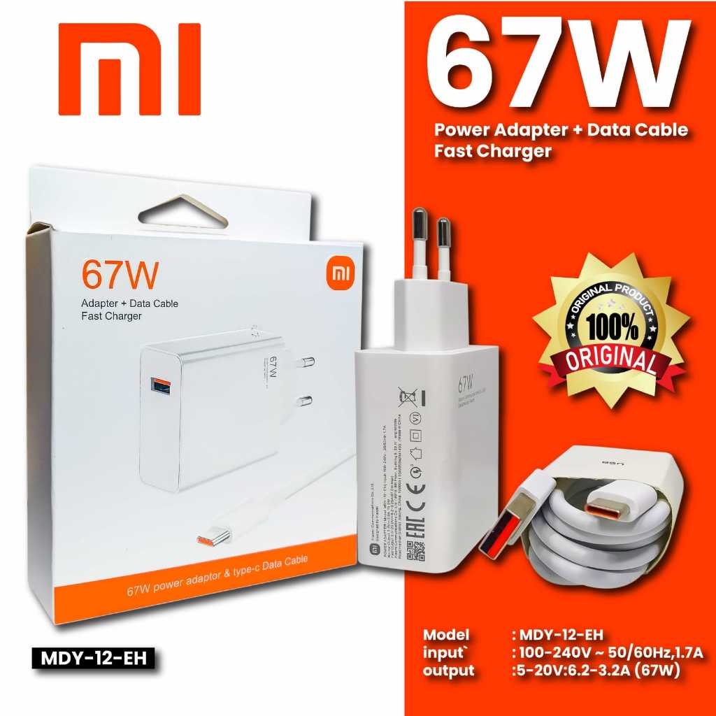 Jual Charger Xiaomi (MDY-12-EH) Turbo Charge 67W Type C Original 100% | Shopee Indonesia