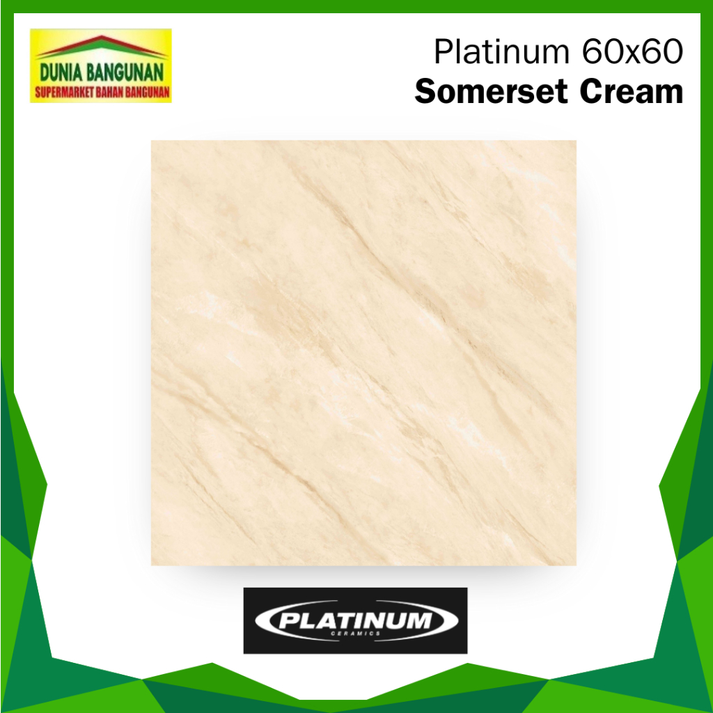 Jual Keramik 60x60 Platinum Somerset Cream Keramik Lantai Glossy ...