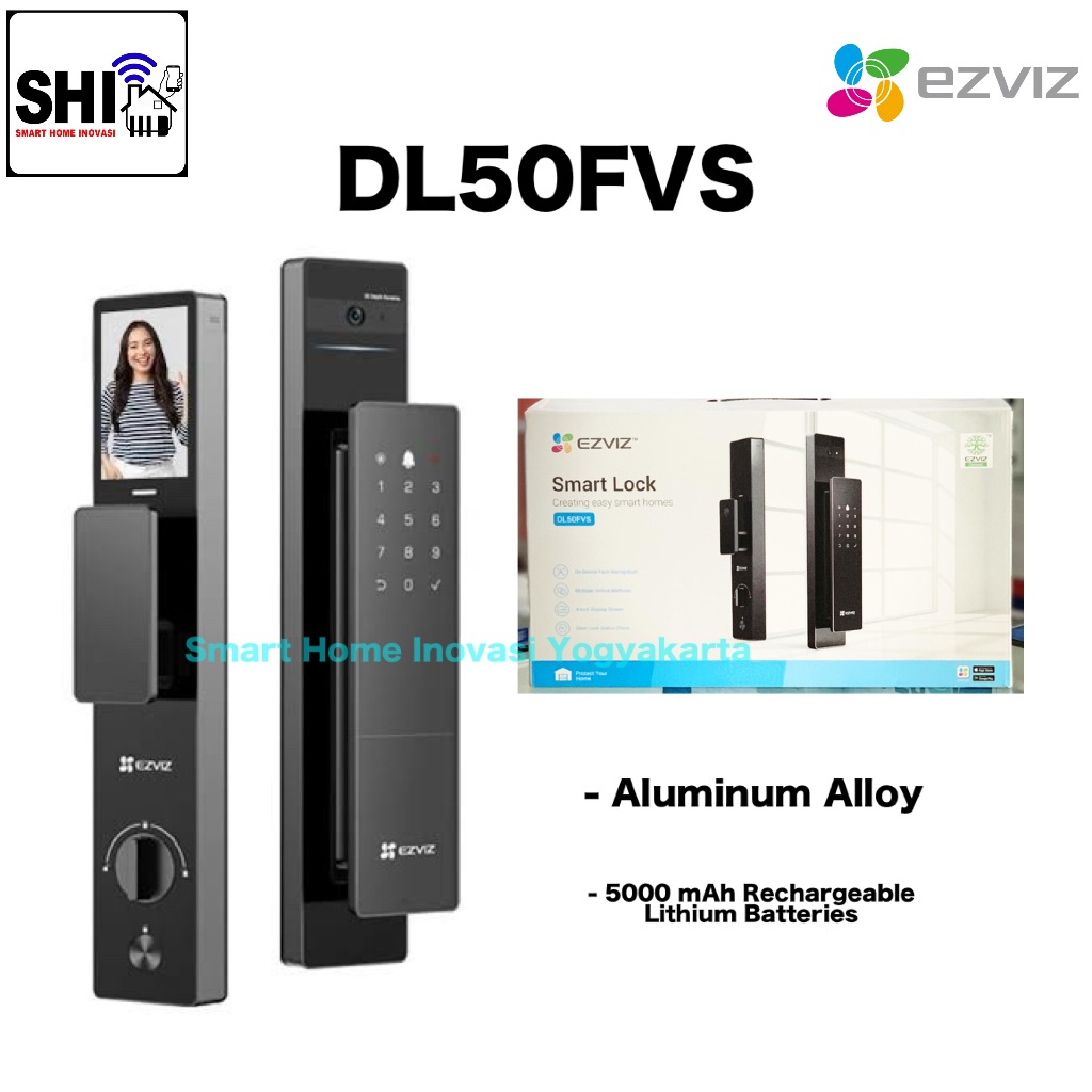 Jual EZVIZ Smart Doorlock Aluminium Face Recognition DL50FVS | Shopee ...