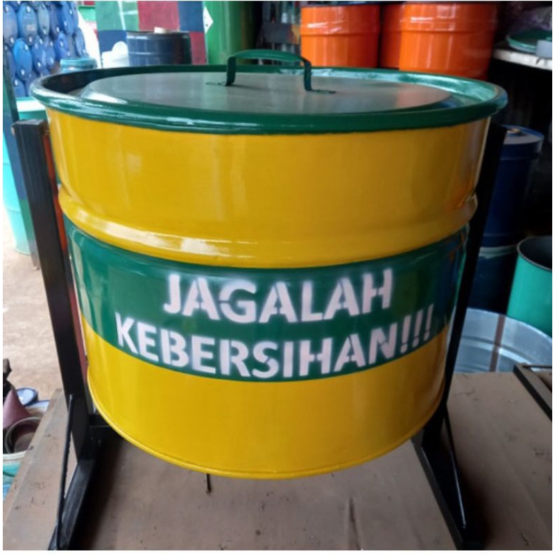 Jual tempat sampah besi jumbo tong sampah besi kap 100 L | Shopee Indonesia