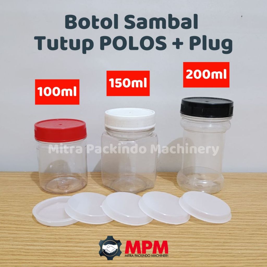 Jual Botol Toples Sambal Bumbu PREMIUM 100ml 150ml GRATIS SUMPEL 100 ...