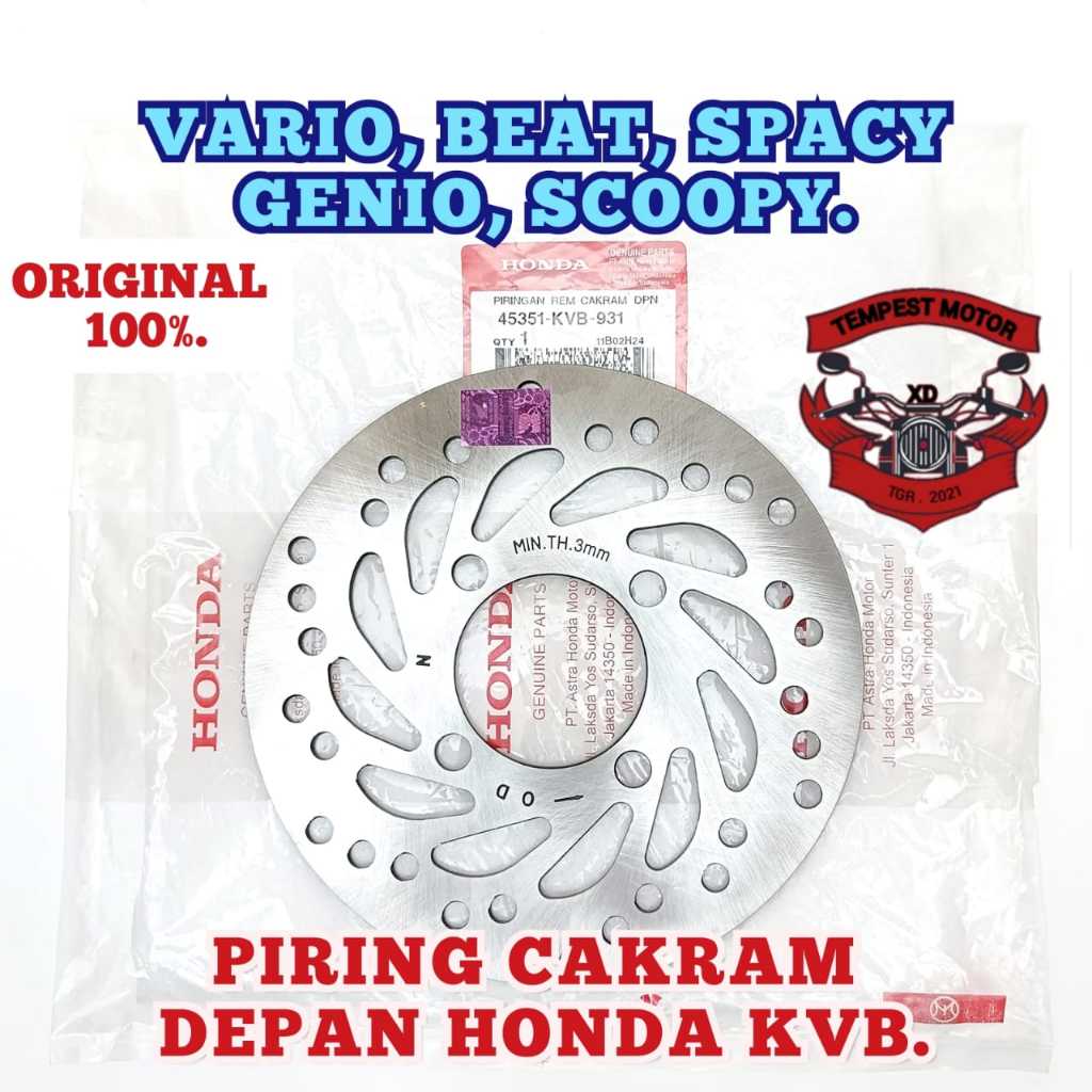 Jual PIRINGAN CAKRAM VARIO PIRING REM CAKRAM HONDA KVB PIRINGAN DISC ...