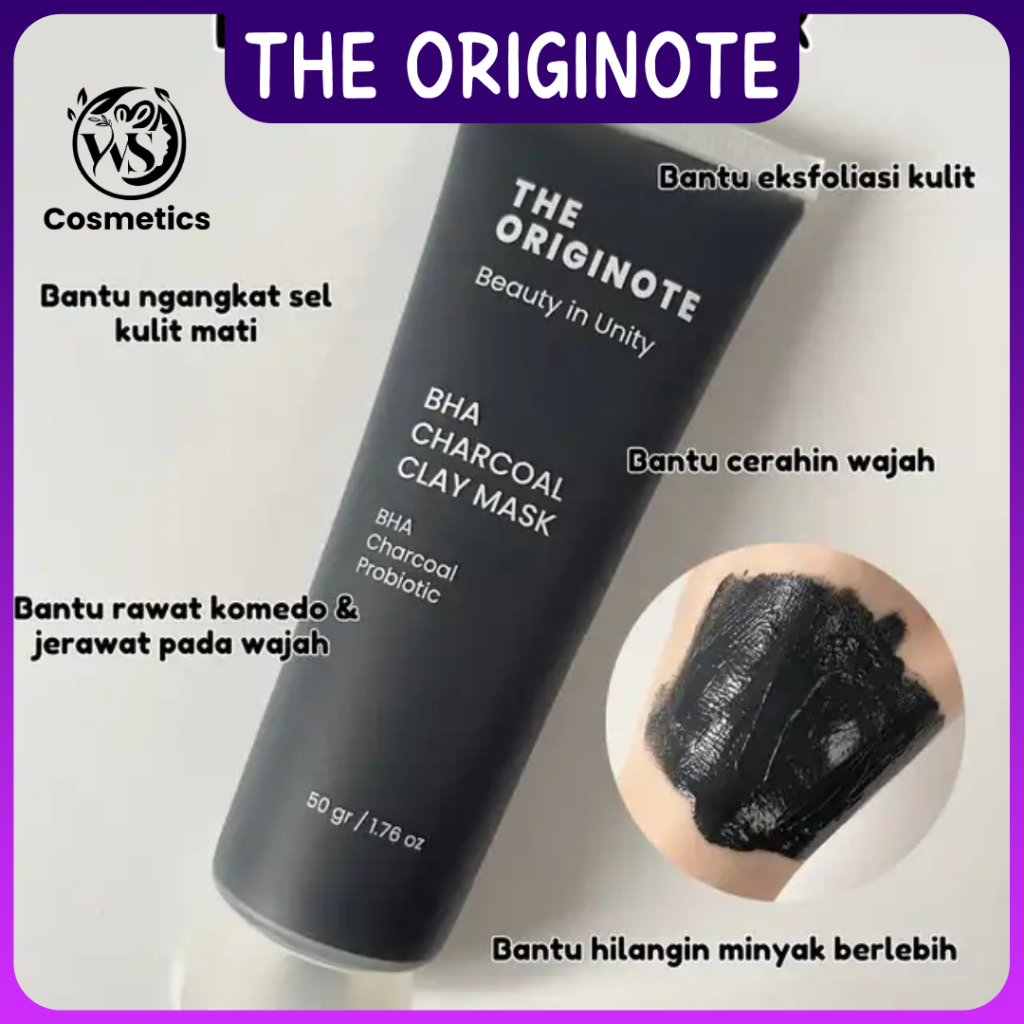 Jual The Originote BHA Charcoal Clay Mask - Masker Wajah Mud Mask ...