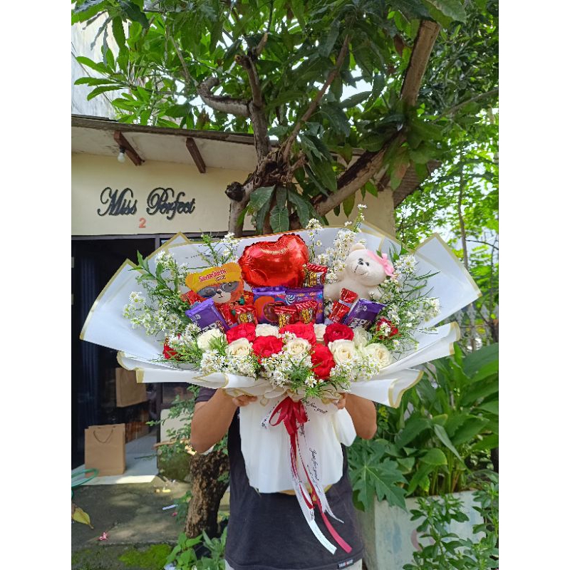 Jual buket bunga mawar segar asli fresh flower bouquet choco love ...