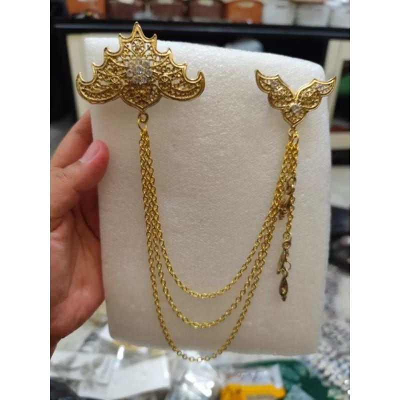 Jual Bros pin rantai jas rumbai Desain Bintang snowflake untuk pria ...