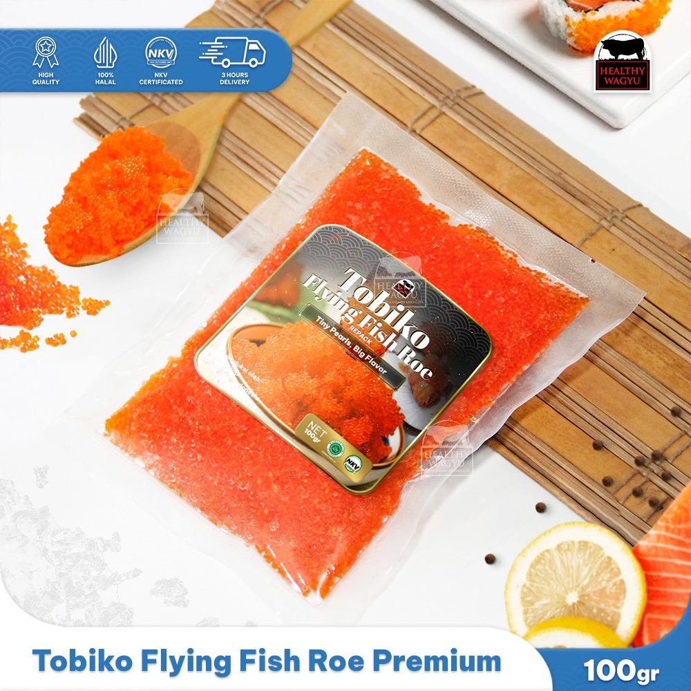 Jual Tobiko Orange Flying Fish Roe Telur Ikan Terbang Premium 100gr ...