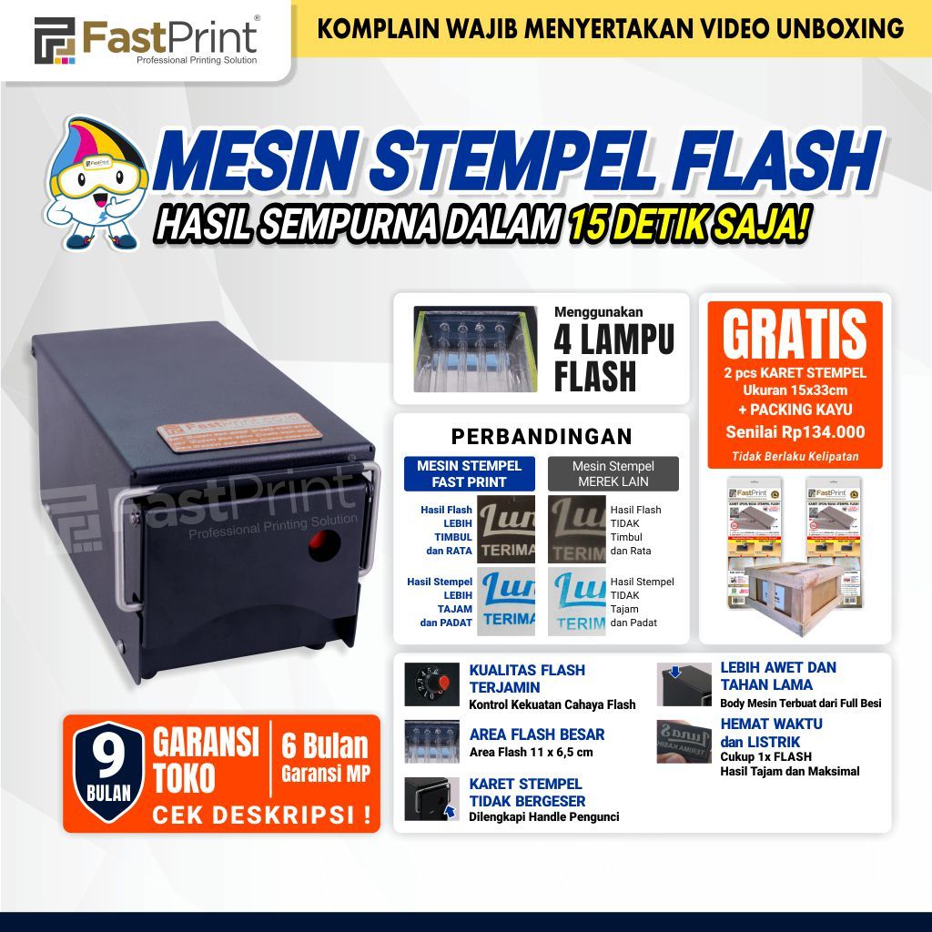 Jual Mesin Stempel Flash 4 Lampu Full Plat Besi | Shopee Indonesia