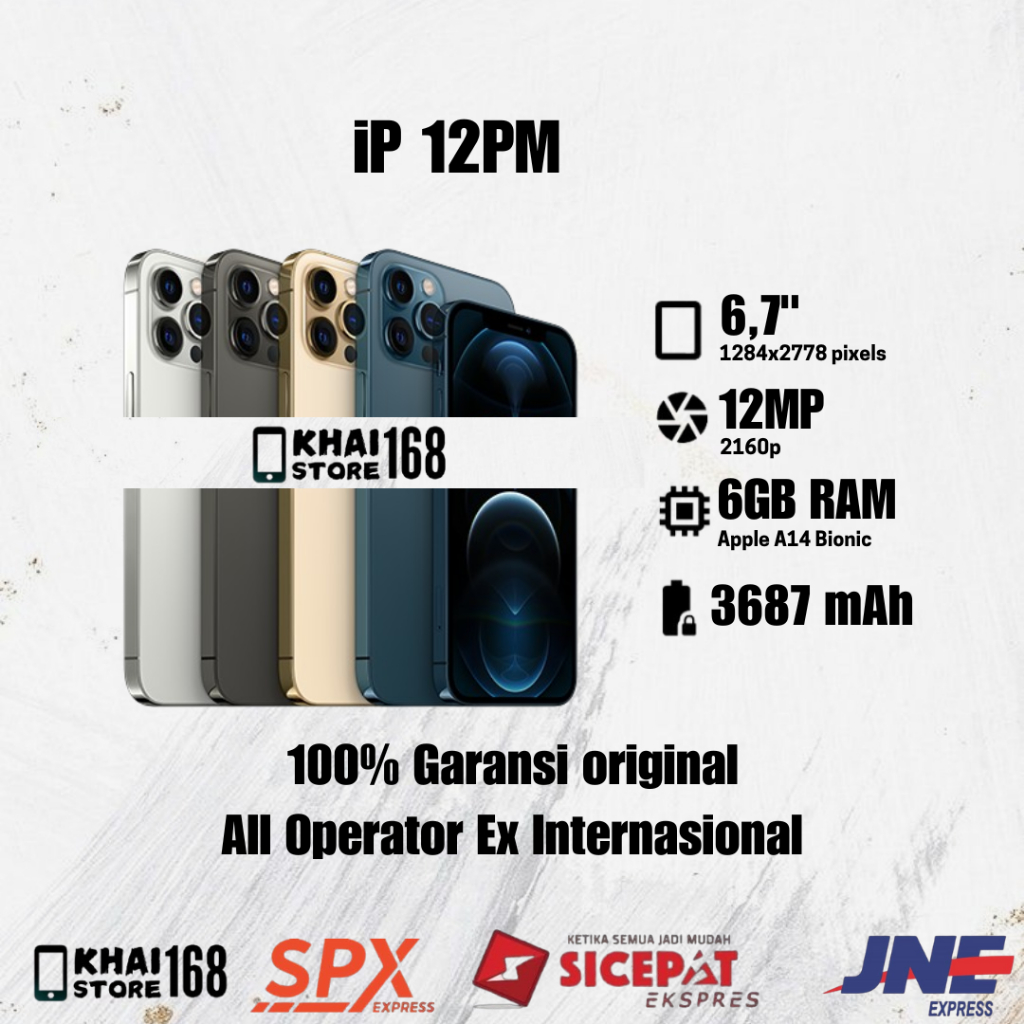 Jual IPHONE 12 PROMAX 128GB 256GB 512GB Second BEKAS ORIGINAL 100% MULUS 12PM NORMAL FULLSET ...