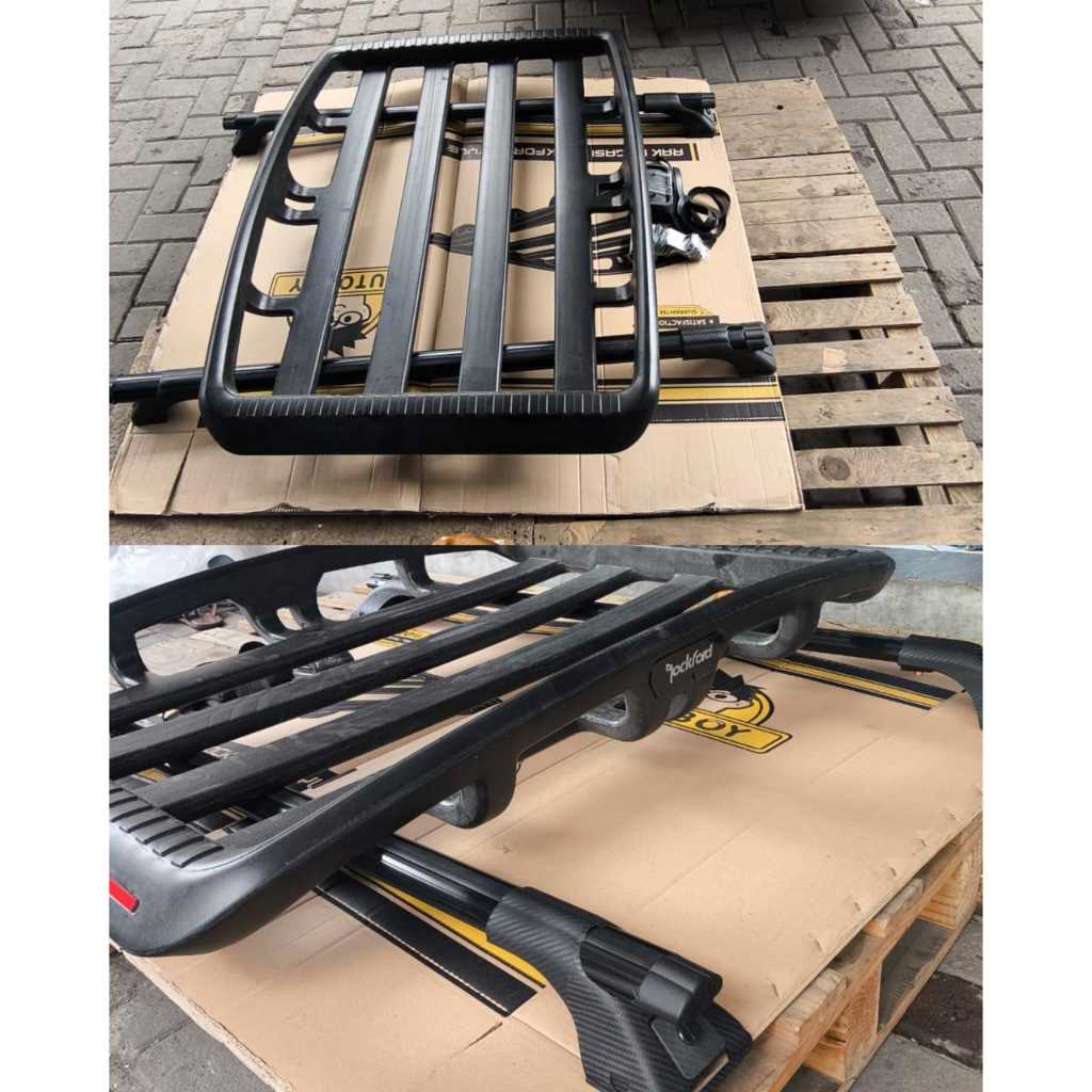 Jual Paket Rak dan Kaki Rak Cross Bar Mobil Universal Jepit Body Roof ...