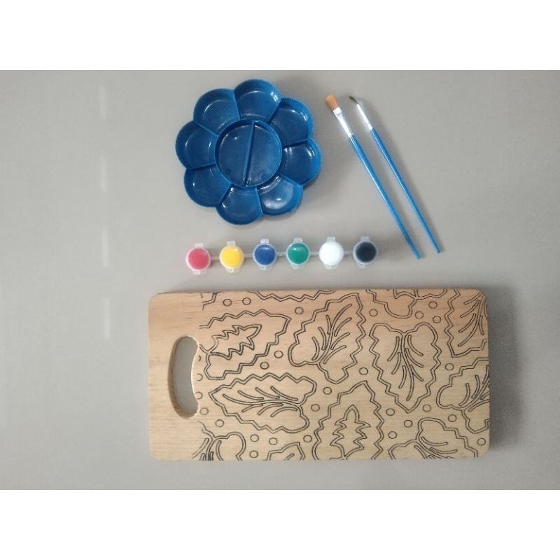 Jual Paket Lukis Talenan Batik lengkap cat kuas palet | Shopee Indonesia