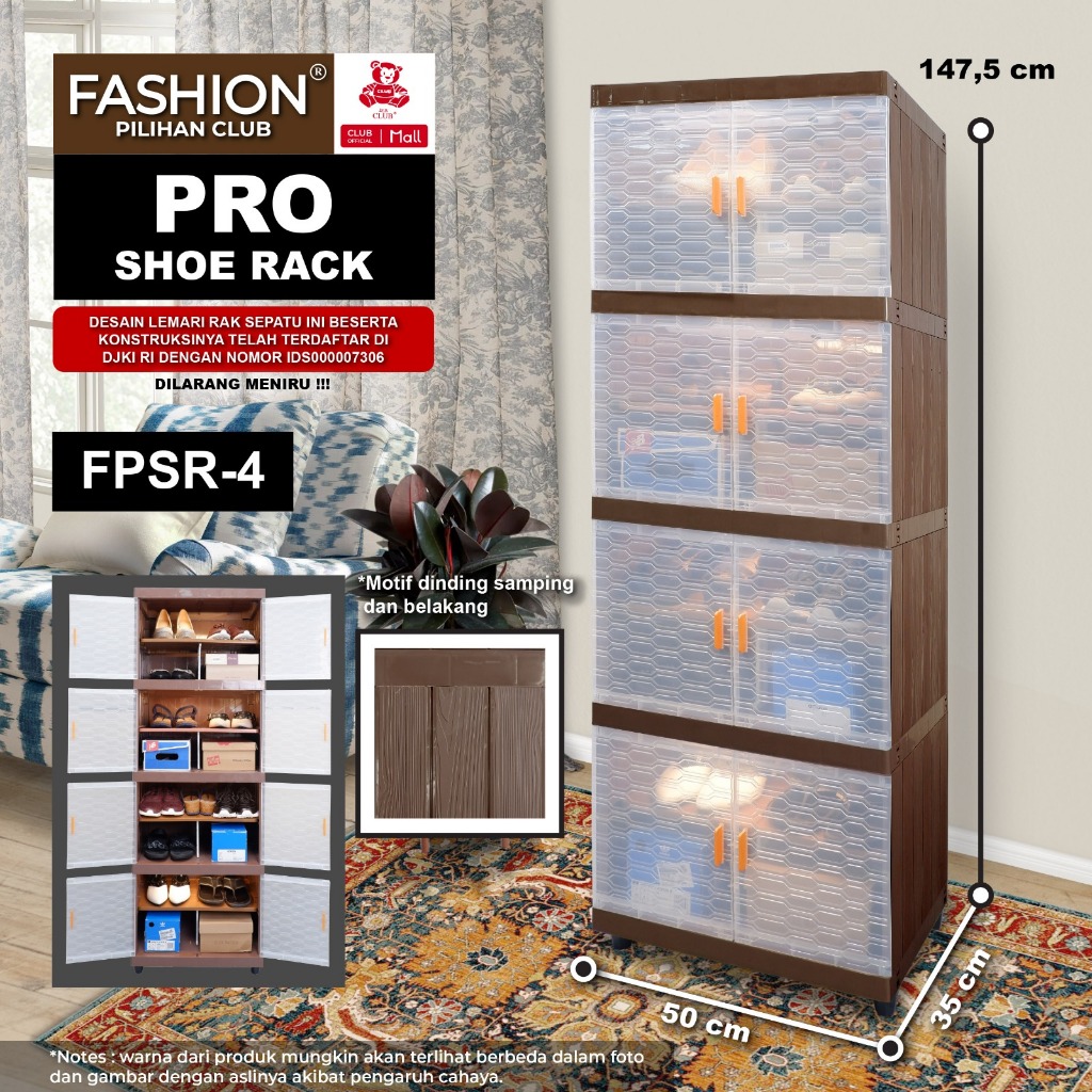 Jual CLUB Fashion Pro Shoe Rack - Box Penyimpanan Sepatu Plastik ...