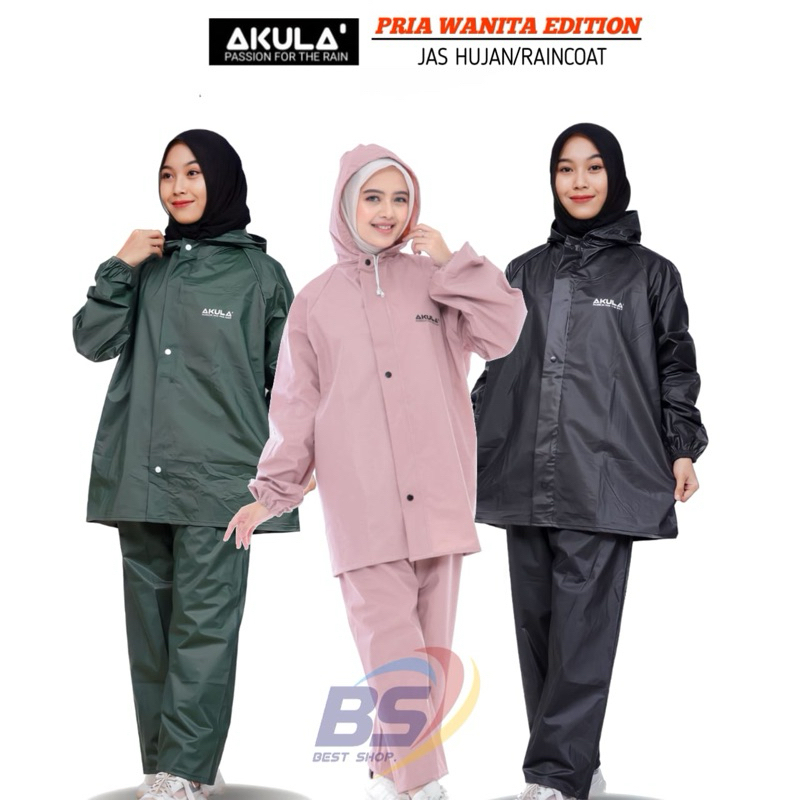 Jual AKULA Jas Hujan Pria Wanita Setelan Baju Celana Bahan PVC 025 Tebal Elastis Anti Rembes ...