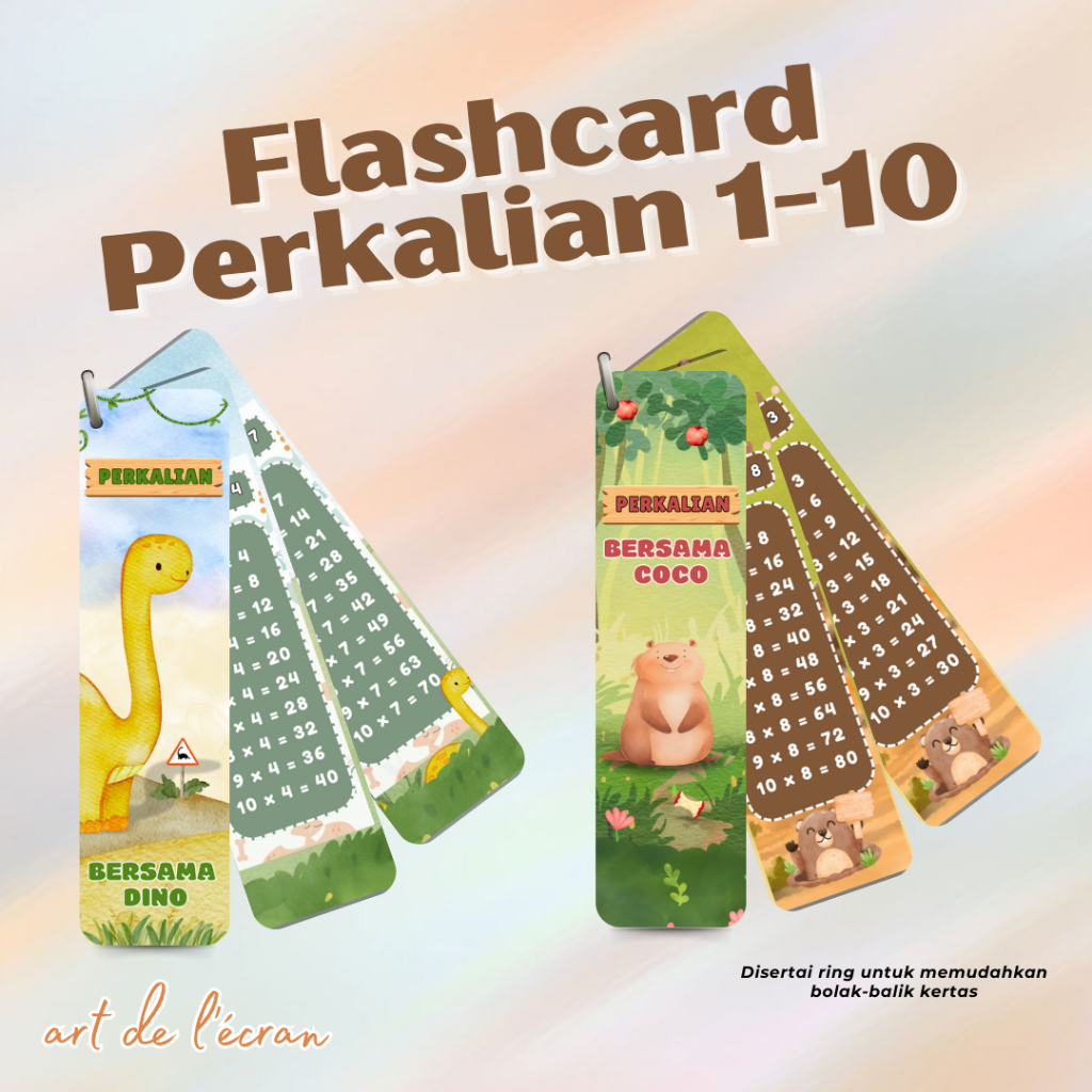 Jual Flash Card m Tabel Matematika Perkalian 1 sampai 10 Flashcard ...