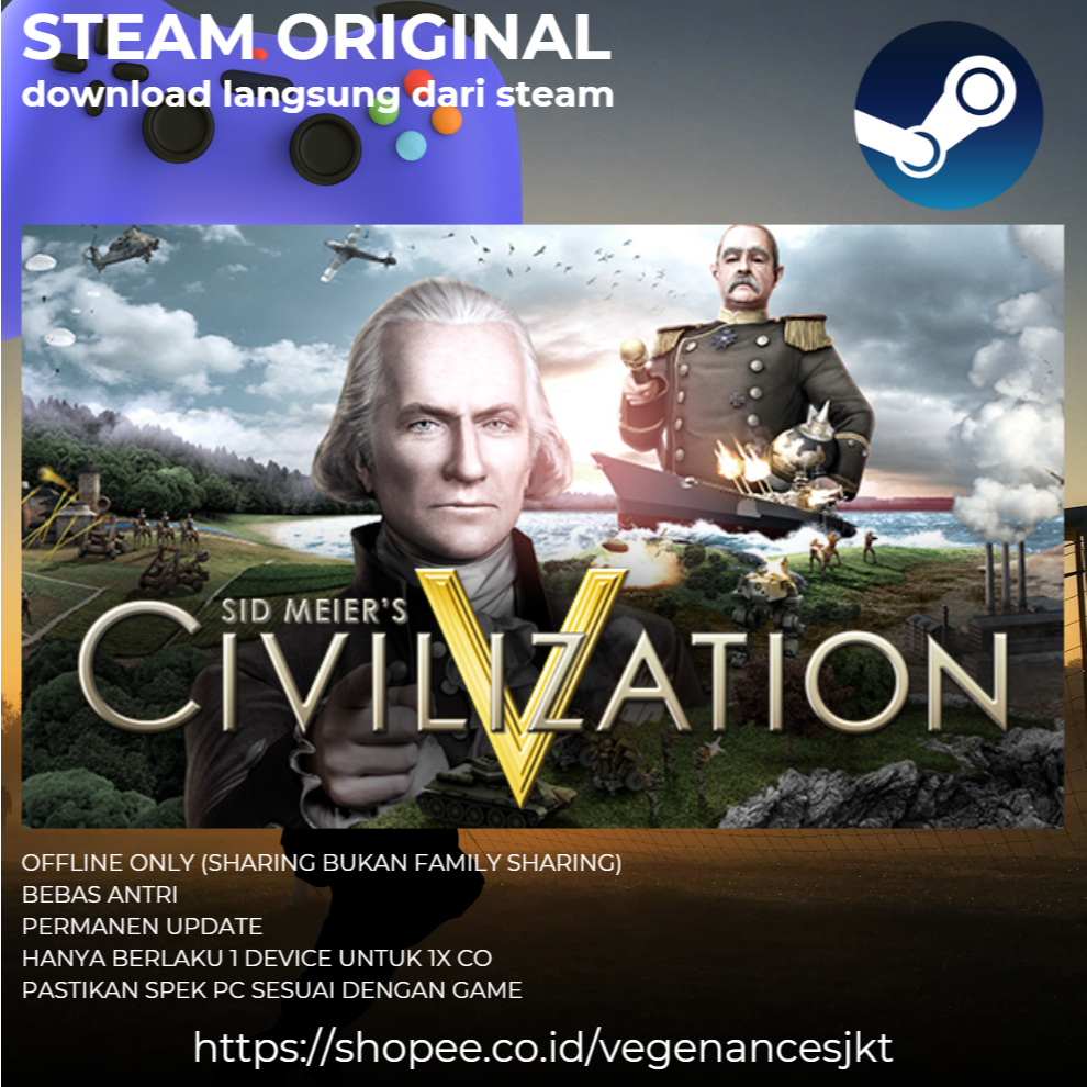 Jual Sid Meier's Civilization V PC Game Sharing Original + Latest ...