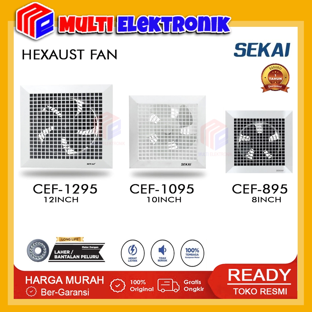 Jual Sekai Kipas Exhaust Plafon CEF 1295 / CEF 1095 / CEF 895 | Shopee ...