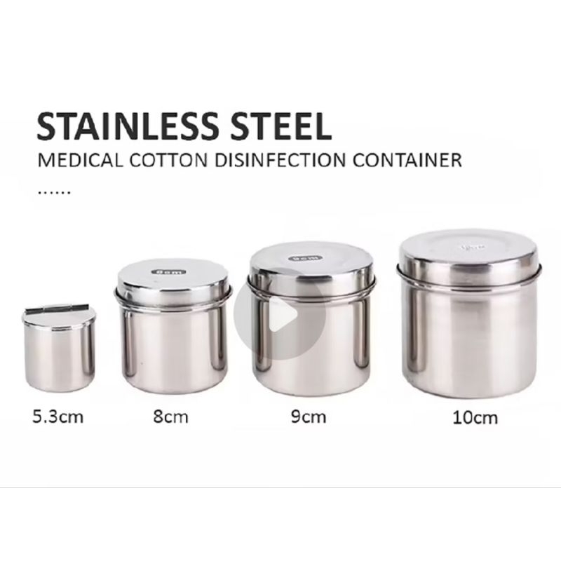 Jual Tempat Kasa Steril Cotton Jar tampon Stainless steel dental steril ...