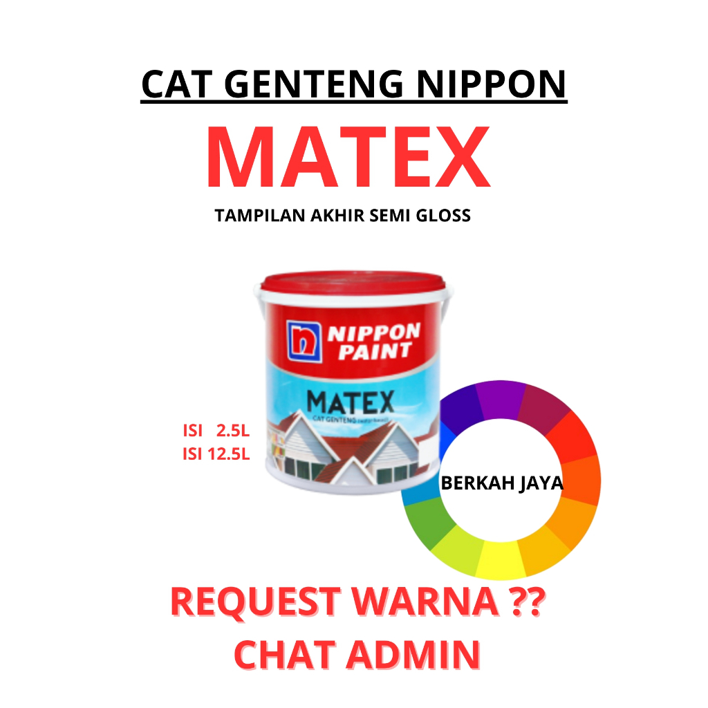 Jual Matex Cat Genteng Nippon Paint isi 2,5L Warna Custom | Shopee ...