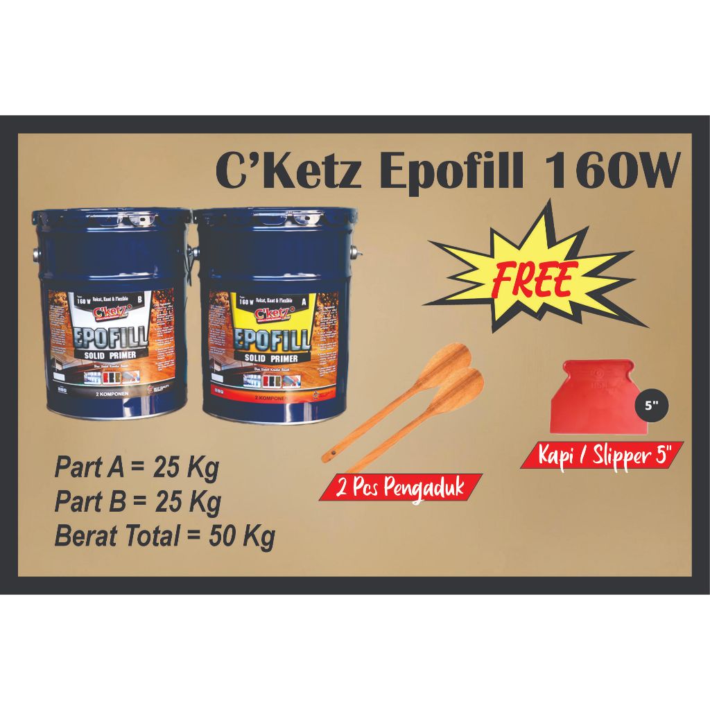 Jual Epofill 160 W 25 Kg Set Kemasan Besar Dempul Epoxy Plamir Kapal ...