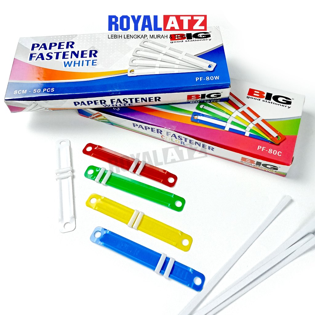 Jual BIG Acco / Paper Fastener Warna & Putih PF-80 Ukuran 8 Cm Isi 50 Pcs /Pak | Shopee Indonesia