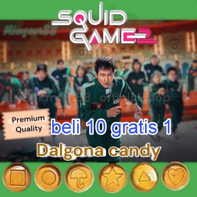 Jual Dalgona Candy Permen Squid game 100pcs/50pcs | Ukuruan 10cm ...