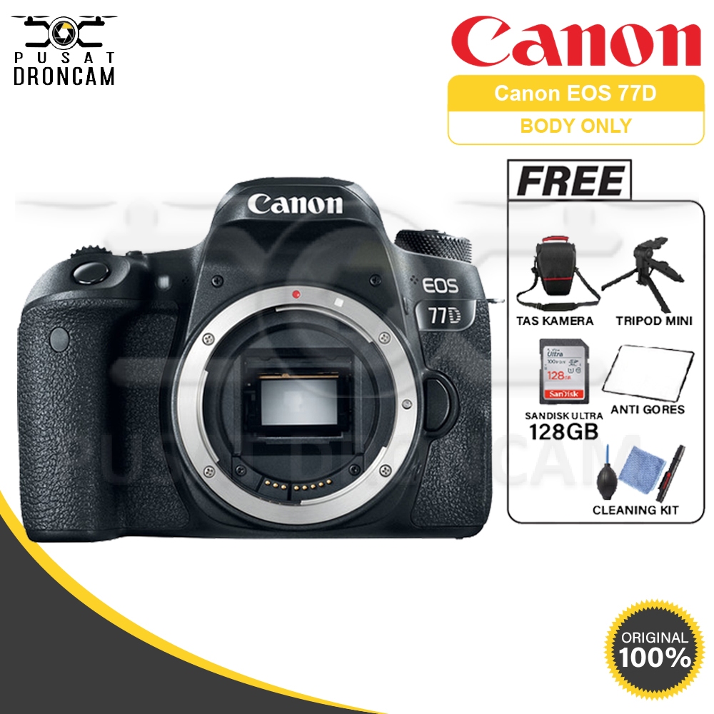 Jual Canon EOS 77D Body Only DSLR Camera Digital BO Original Paket ...