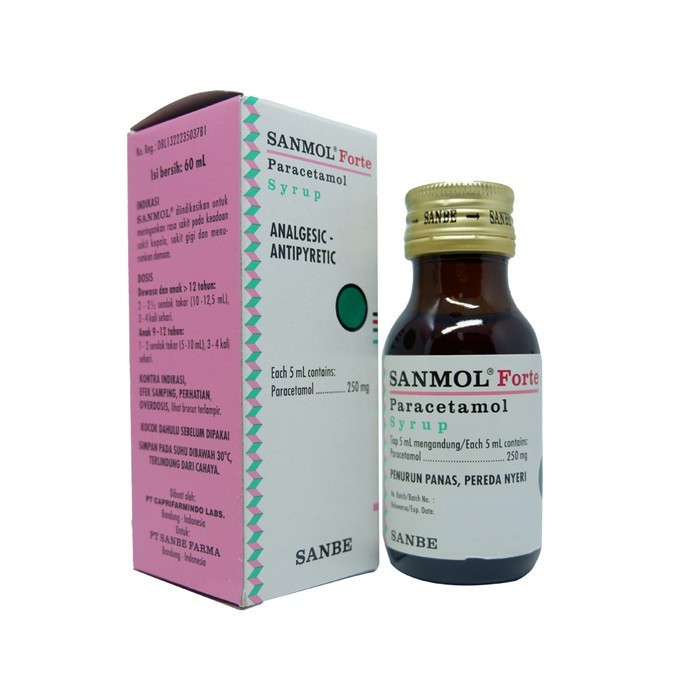 Jual SANMOL FORTE SIRUP 60 ML / OBAT DEMAM NYERI ANAK / SANMOL OBAT ...